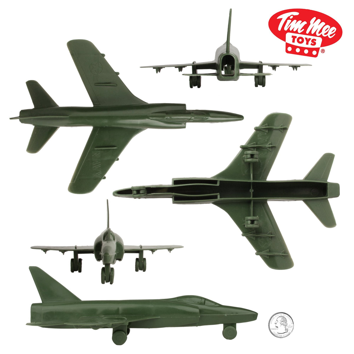 TimMee Plastic Army Men COLD WAR FIGHTER JETS - Olive Green USA Planes ...